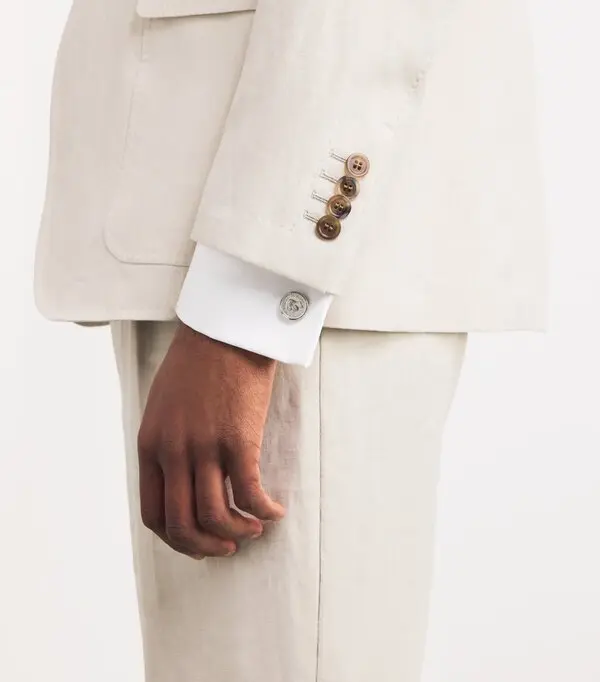 BABETTE WASSERMAN LONDON Rhodium-plated Coin Cufflinks