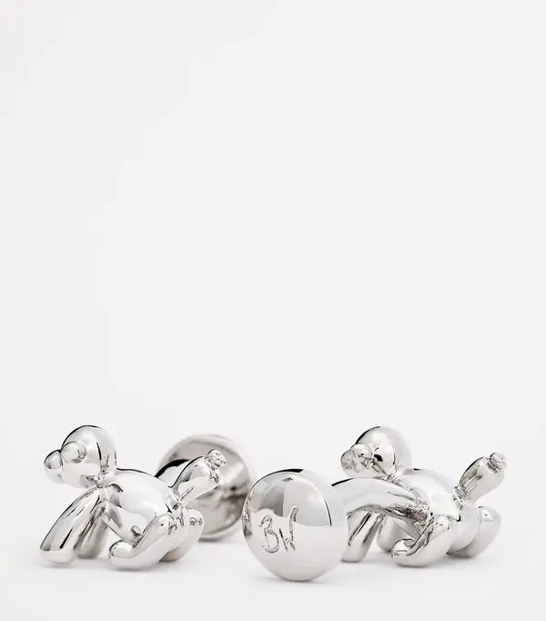BABETTE WASSERMAN LONDON Rhodium-plated Monkey Cufflinks