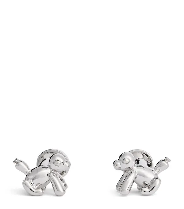BABETTE WASSERMAN LONDON Rhodium-plated Monkey Cufflinks - Silver