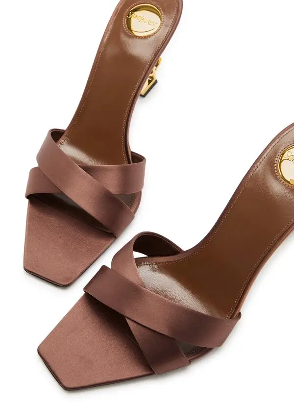 Saint Laurent Opyum 85 Logo Satin Mules