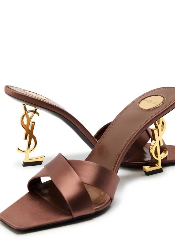 Saint Laurent Opyum 85 Logo Satin Mules