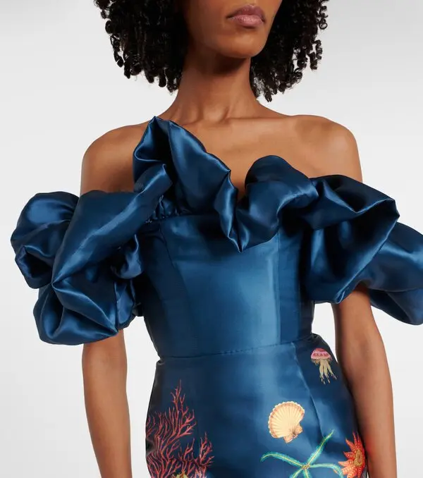ALEMAIS Dorian Printed Ruffled Mini Dress