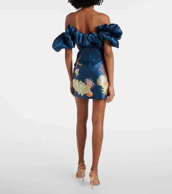 ALEMAIS Dorian Printed Ruffled Mini Dress