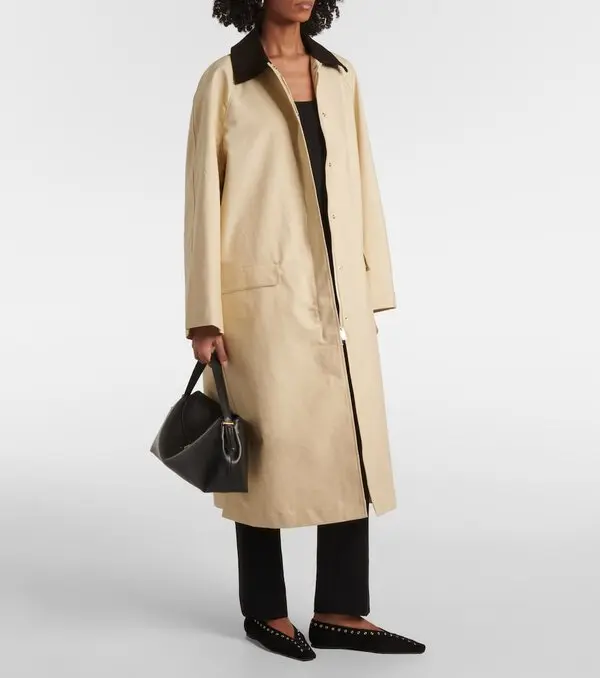 TOTEME Corduroy-trimmed Cotton Gabardine Coat