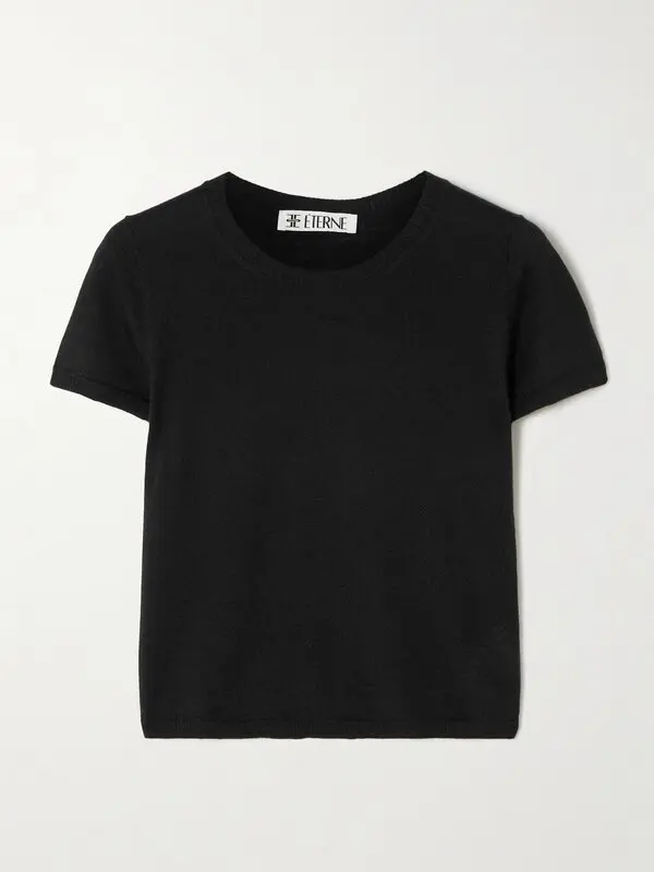 Eterne Van Cropped Cashmere T-shirt - Black