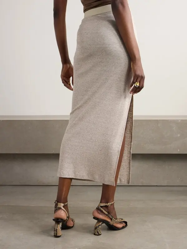Loewe Cotton And Wool-blend Jersey Midi Skirt