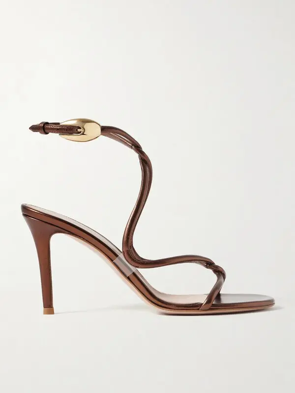 GIANVITO ROSSI Jungle Mamba 85 Metallic Leather Sandals