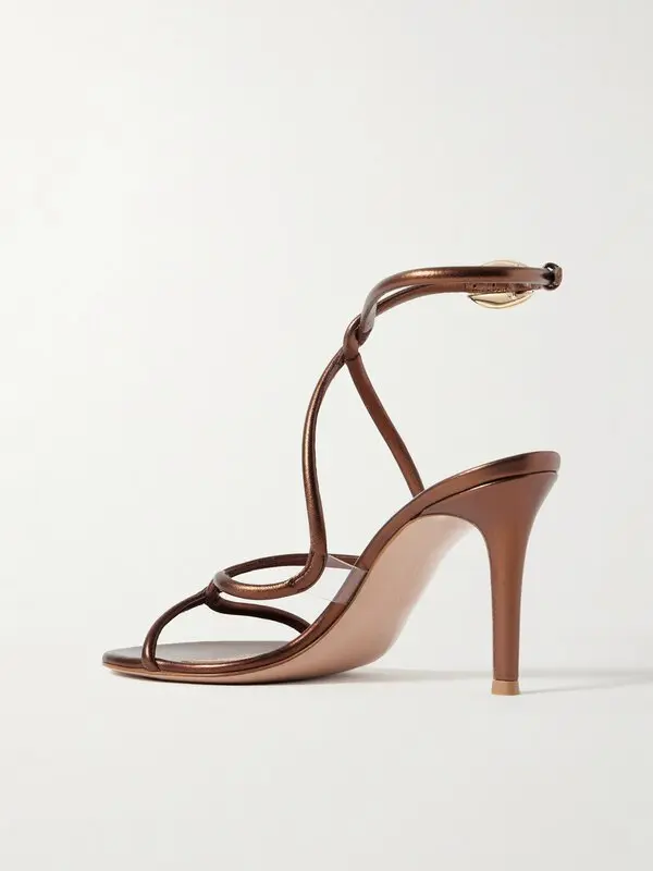 GIANVITO ROSSI Jungle Mamba 85 Metallic Leather Sandals