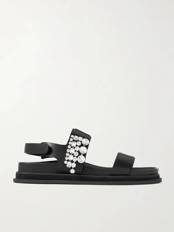 JIMMY CHOO Verity Crystal-embellished Sandals - Black