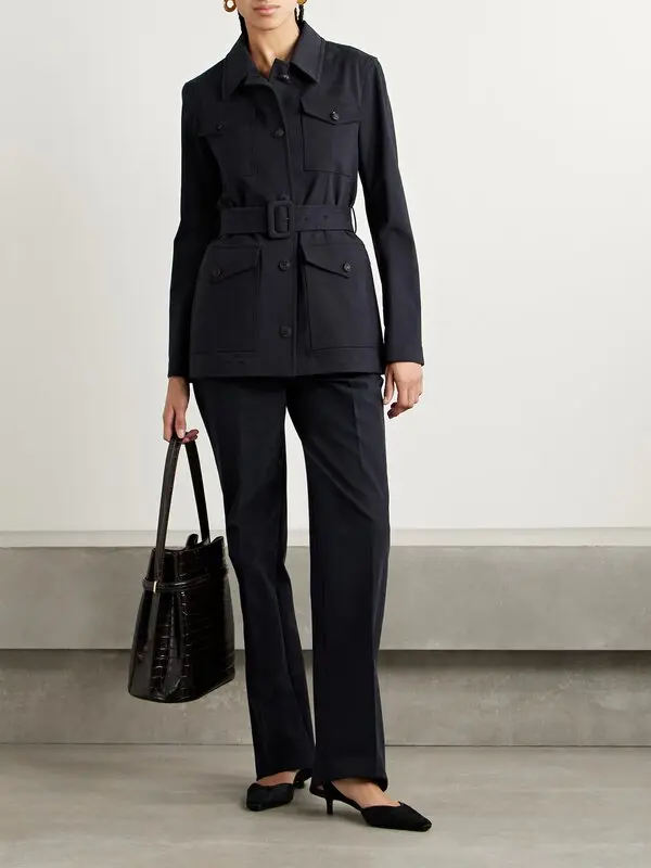 Veronica De Piante Avery Cotton-blend Straight-leg Trousers