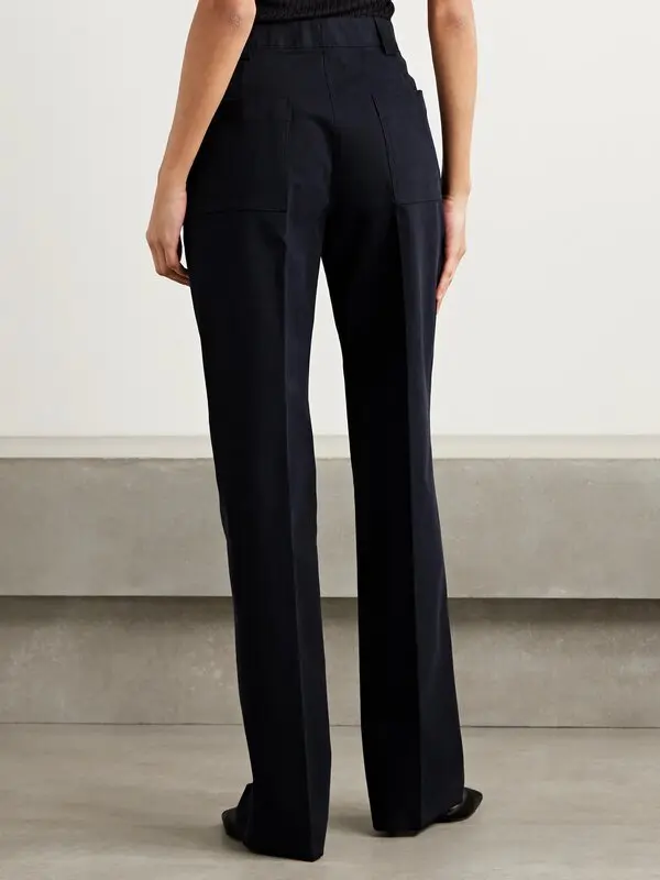 Veronica De Piante Avery Cotton-blend Straight-leg Trousers