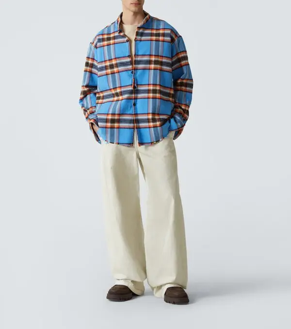 GREG LAUREN Plaid Cotton Shirt