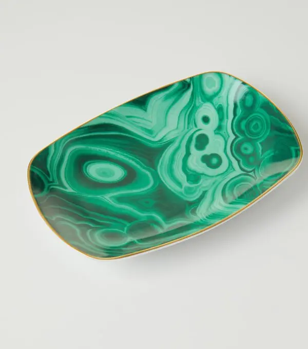L'Objet Malachite Small Decorative Tray - Green