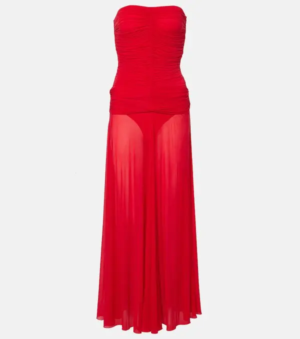 Magda Butrym Ruched Cocktail Dress - Red