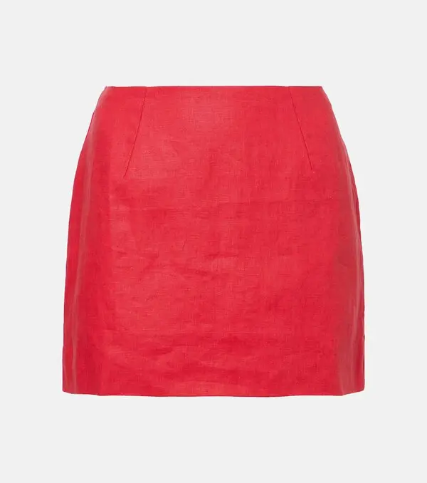 Faithfull The Brand Jane Linen Mini Skirt - Red