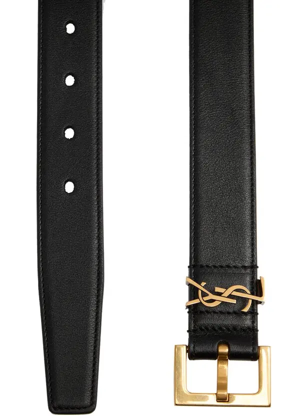 Saint Laurent Logo Leather Belt