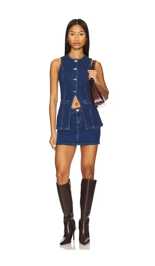 MORE TO COME Maeve Denim Top - Blue