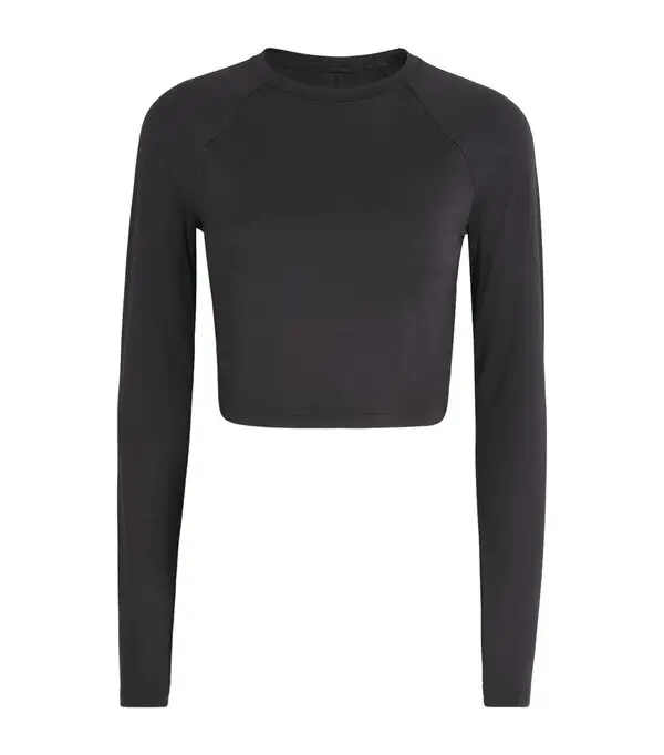 On Studio Long Sleeve Cropped Top - Black