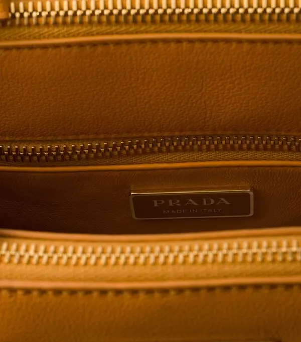 Prada Small Leather Galleria Top-handle Bag - Orange