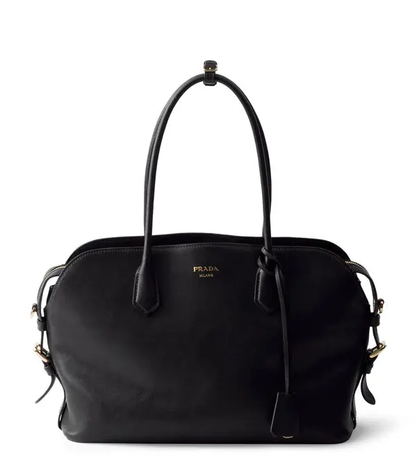 Prada Large Buffalo Leather Tote Bag - Black