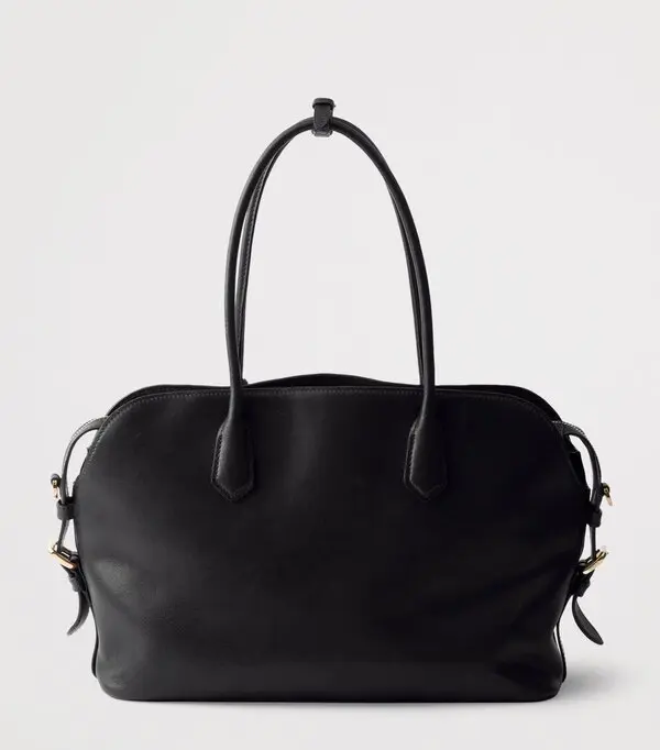 Prada Large Buffalo Leather Tote Bag - Black