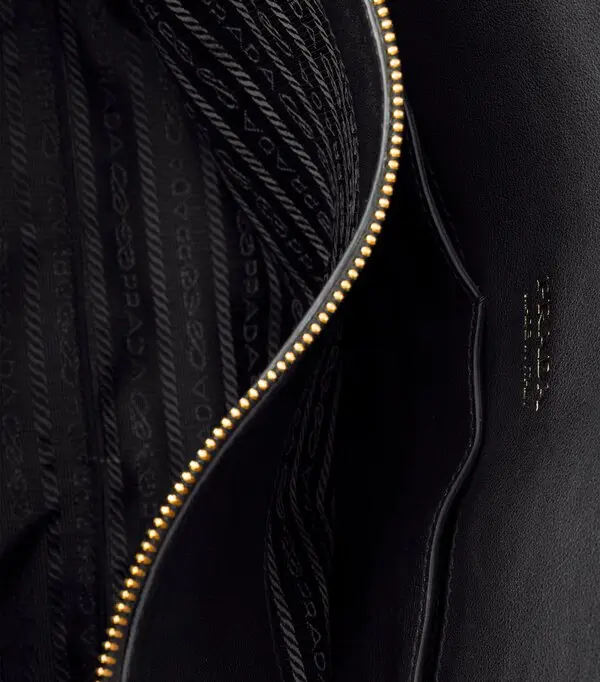 Prada Large Buffalo Leather Tote Bag - Black
