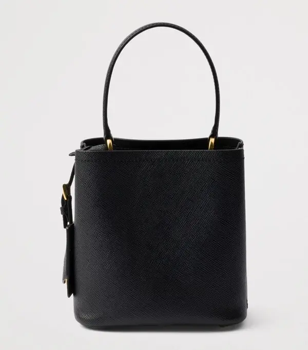 Prada Saffiano Leather Panier Top-handle Bag - Black
