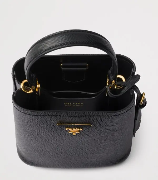 Prada Saffiano Leather Panier Top-handle Bag - Black