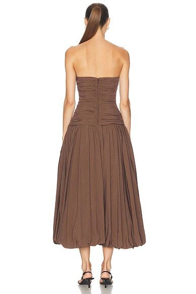 NICHOLAS Strapless Midi Dress - Chocolate