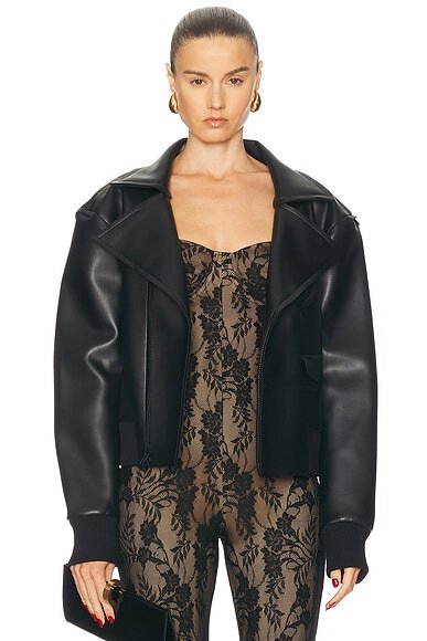Norma Kamali Faux Leather Moto Jacket