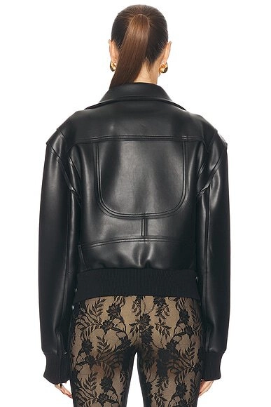 Norma Kamali Faux Leather Moto Jacket