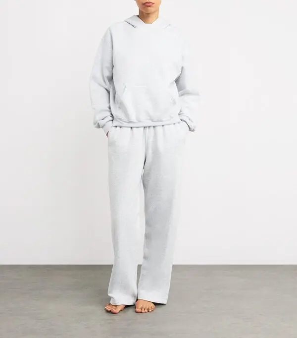 SKIMS Cotton-blend Fleece Straight Sweatpants - Grey