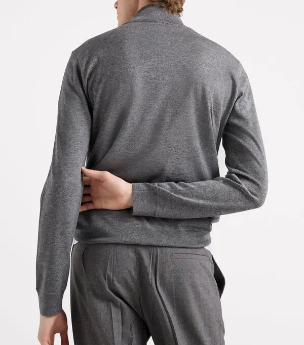 Prada Cashmere-silk Quarter-zip Sweater