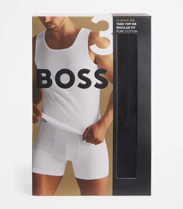 BOSS Cotton Ribbed Tank Tops