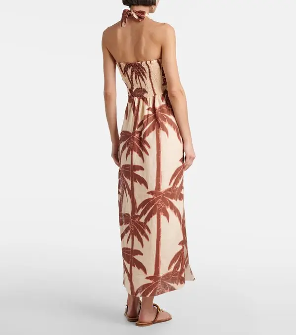 Johanna Ortiz Water Adventure Printed Linen Maxi Dress