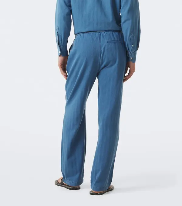 Frescobol Carioca Rocha Herringbone Cotton Twill Wide-leg Pants