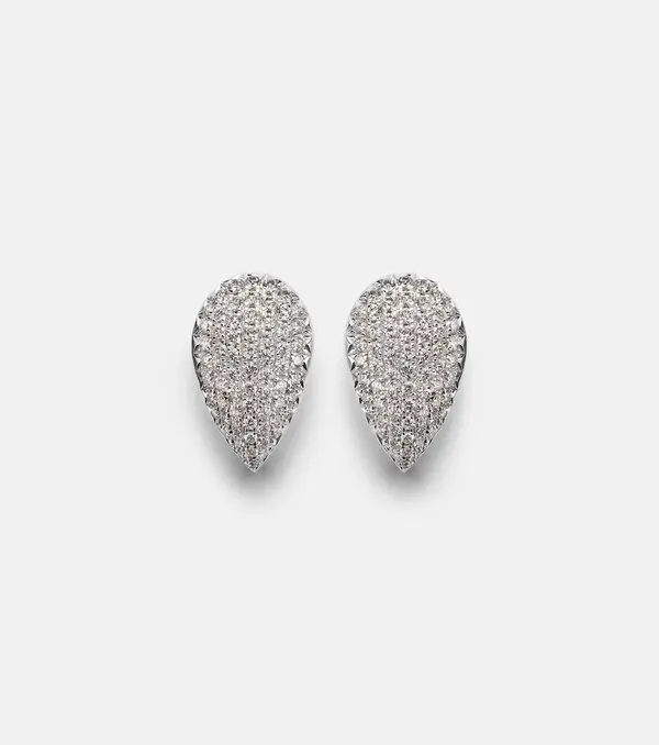 SUZANNE KALAN 18kt White Diamond Stud Earrings - Silver