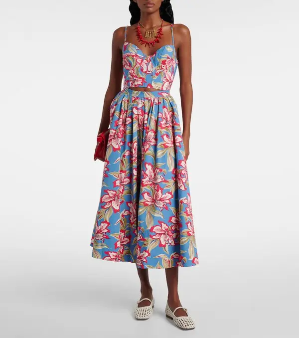 Polo Ralph Lauren Floral Cropped Cotton Bustier Top