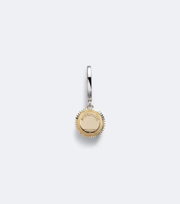 FOUNDRAE Strength Mini 18kt Yellow And White Single Hoop Earring With Diamonds