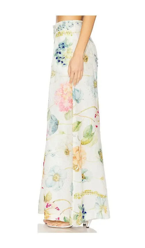 LA FUORI Blossom Belle Flared Linen Trousers