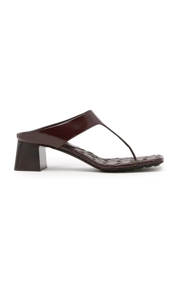 Bottega Veneta Leather Thong Sandals - Brown
