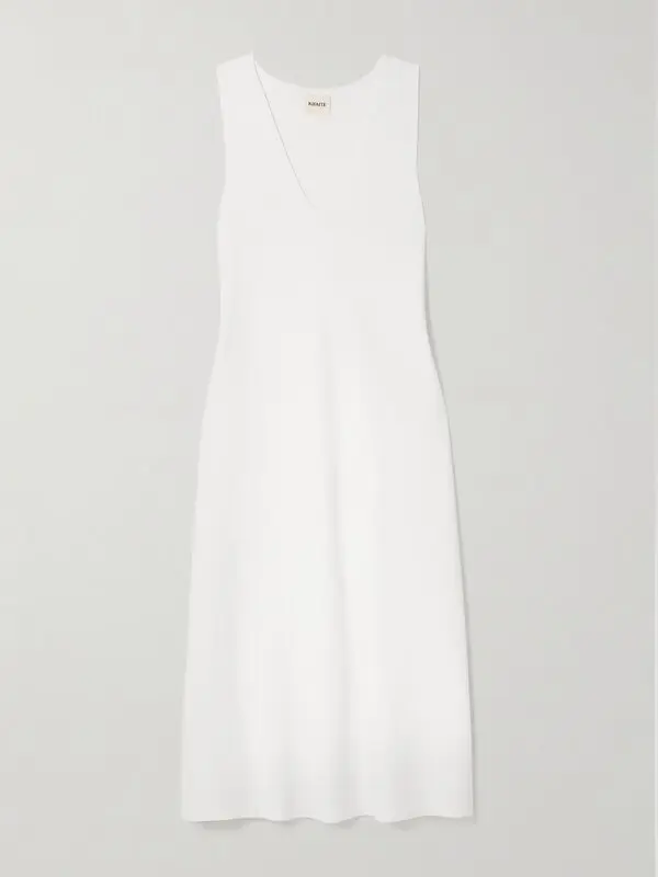 Khaite Keran Stretch-knit Midi Dress - White