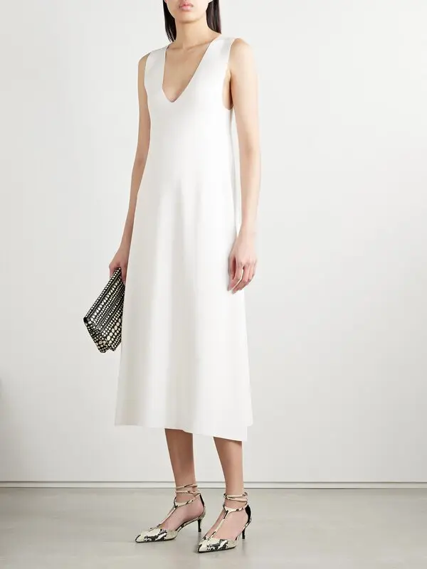 Khaite Keran Stretch-knit Midi Dress - White