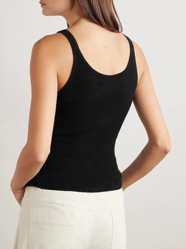 NILI LOTAN Wrenley Ribbed Cotton Tank