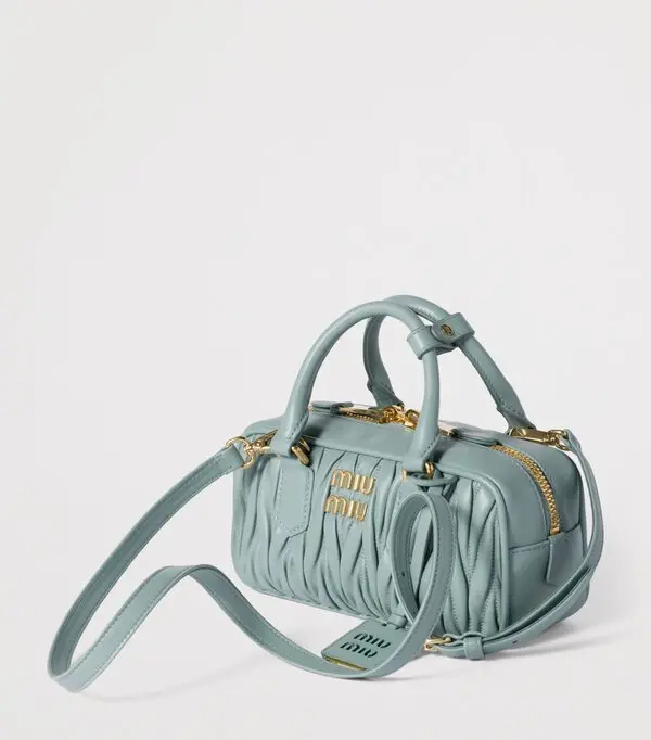 Miu Miu Matelassé Leather Arcadie Top-handle Bag - Green