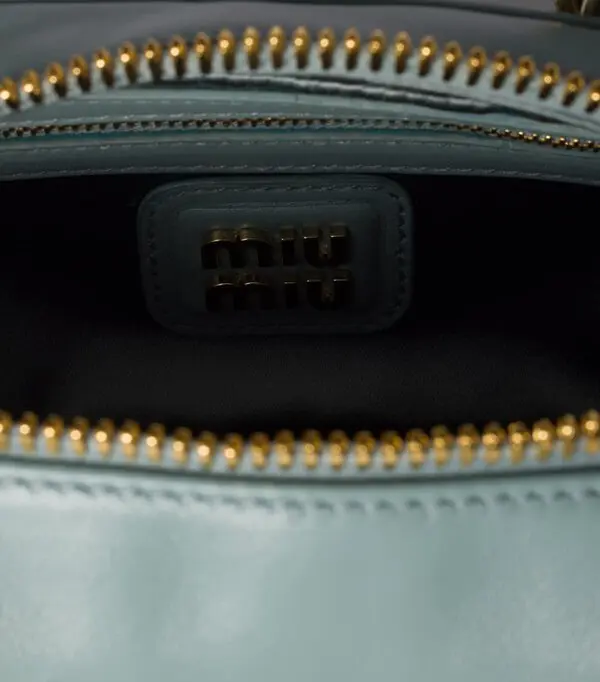 Miu Miu Matelassé Leather Arcadie Top-handle Bag - Green