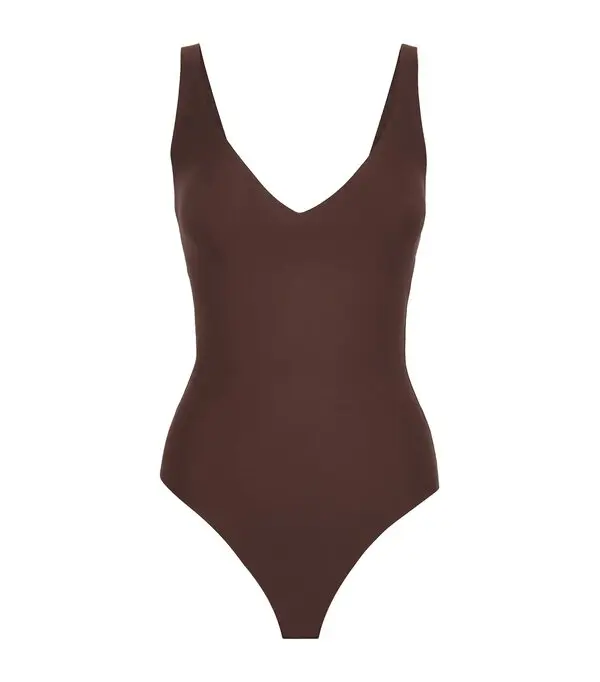 SKIMS Plunge Thong Bodysuit - Black