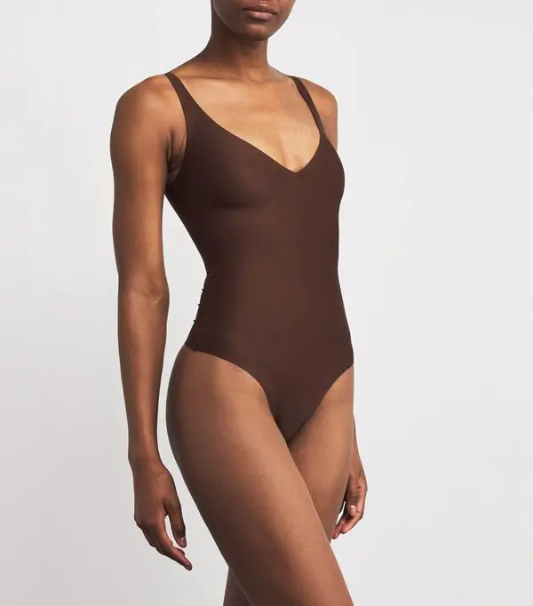 SKIMS Plunge Thong Bodysuit - Black