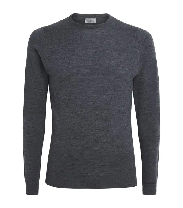 John Smedley Lundy Fine Knit Merino Wool Sweater - Grey