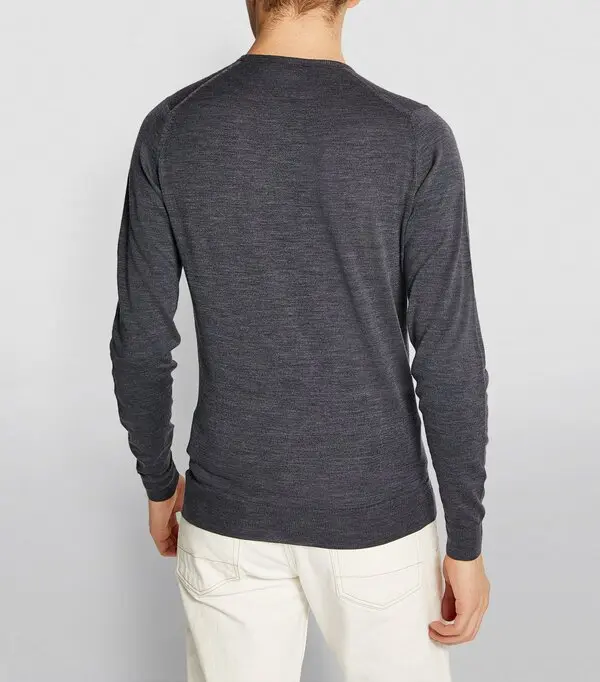 John Smedley Lundy Fine Knit Merino Wool Sweater - Grey